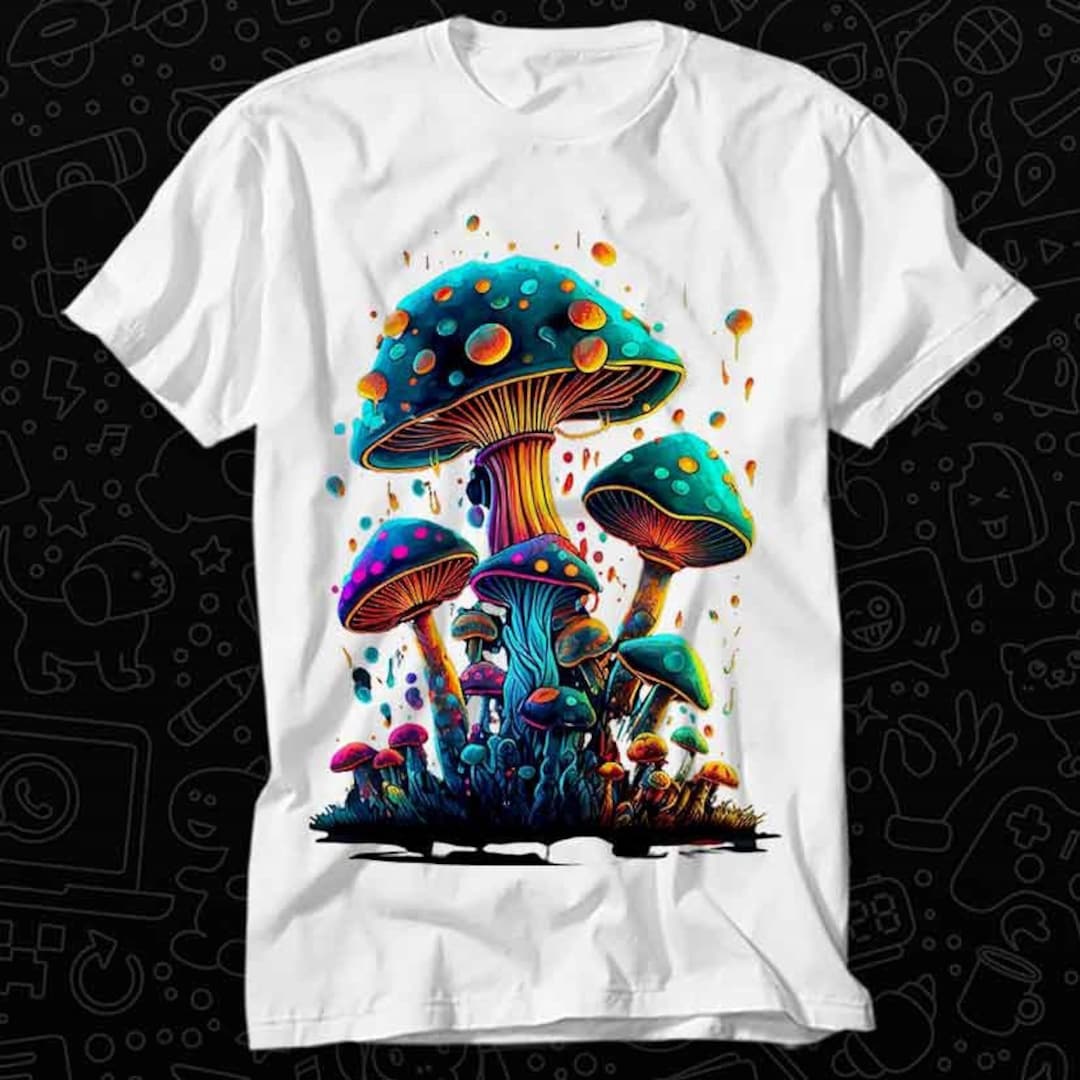 Psychedelic Magic Mushrooms Trippy LSD T Shirt Gift for Womens Mens ...