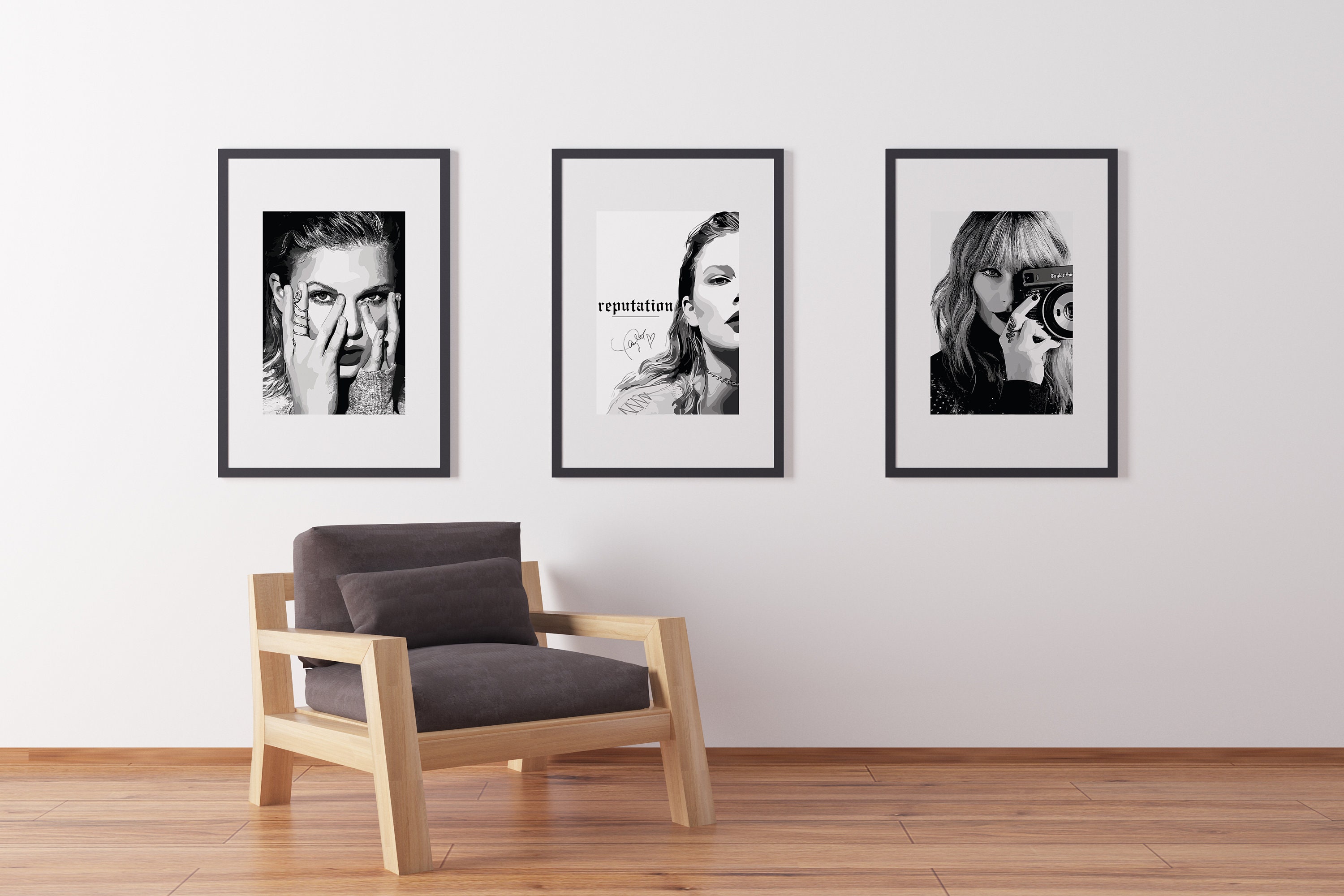 Taylor Swift Wall Art Set of 3 Black and White Art Taylor - Etsy