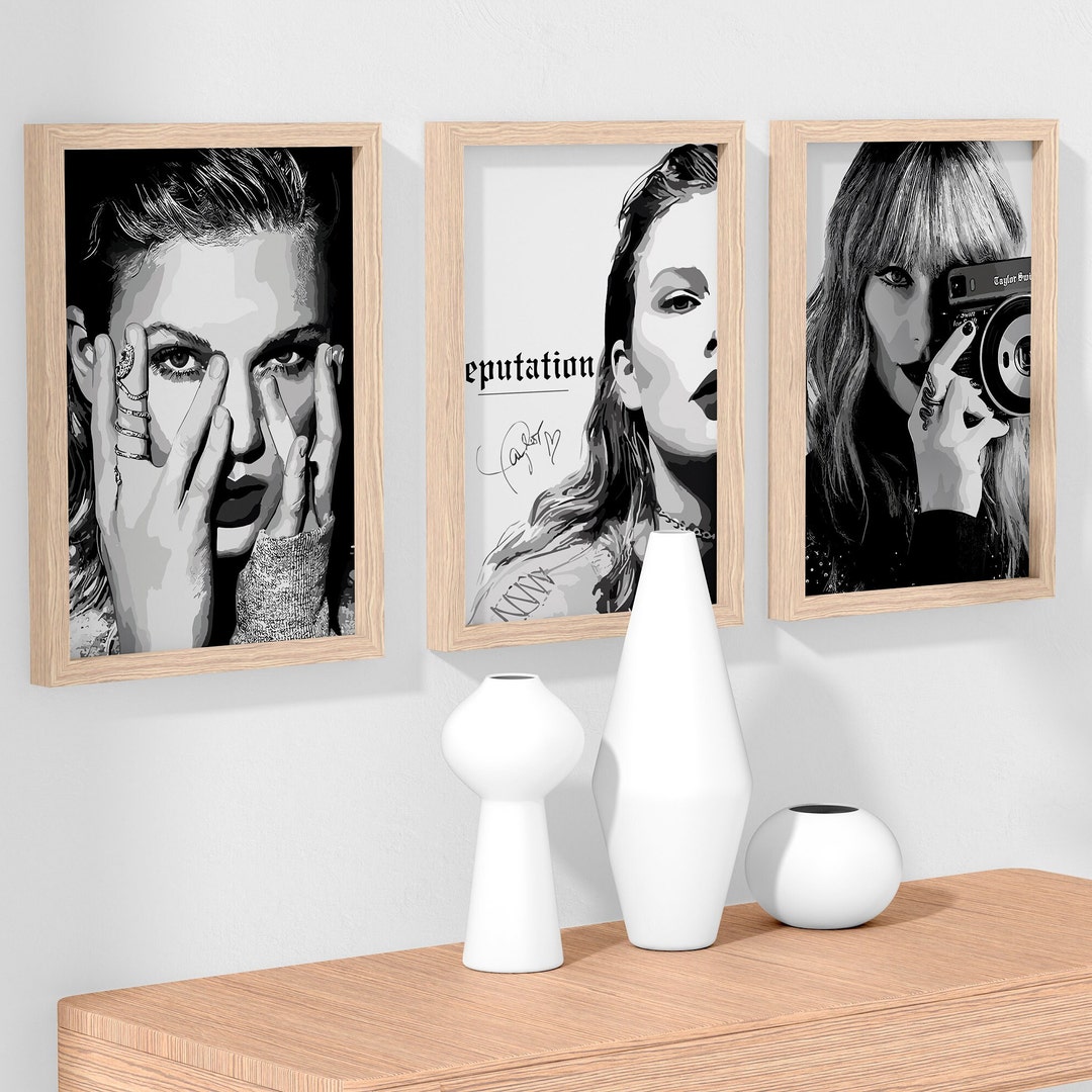 Taylor Swift Wall Art Set of 3 Black and White Art Taylor - Etsy