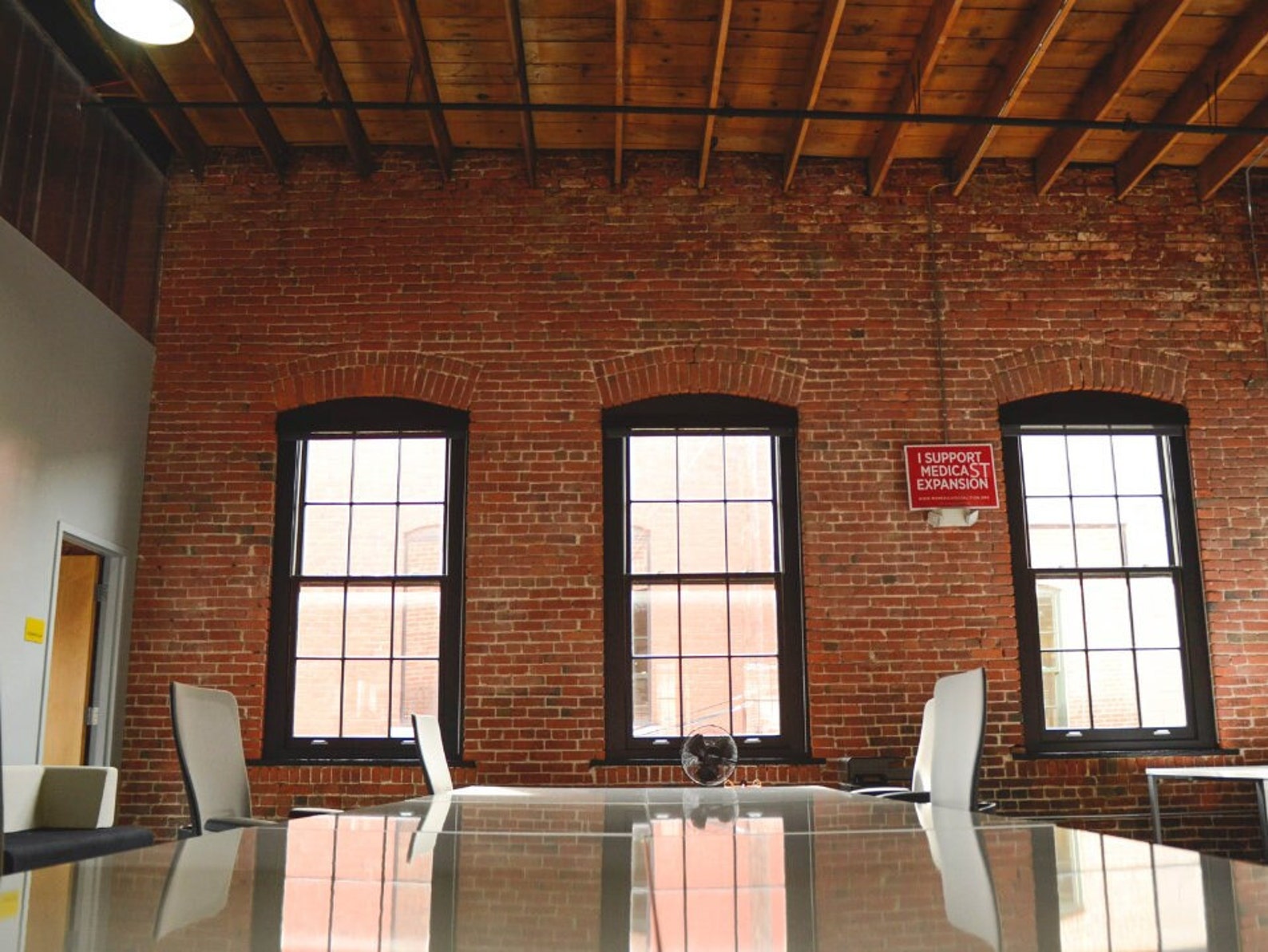 Zoom Virtual Backgrounds | Industrial Office Backdrop | Brick & Windows ...