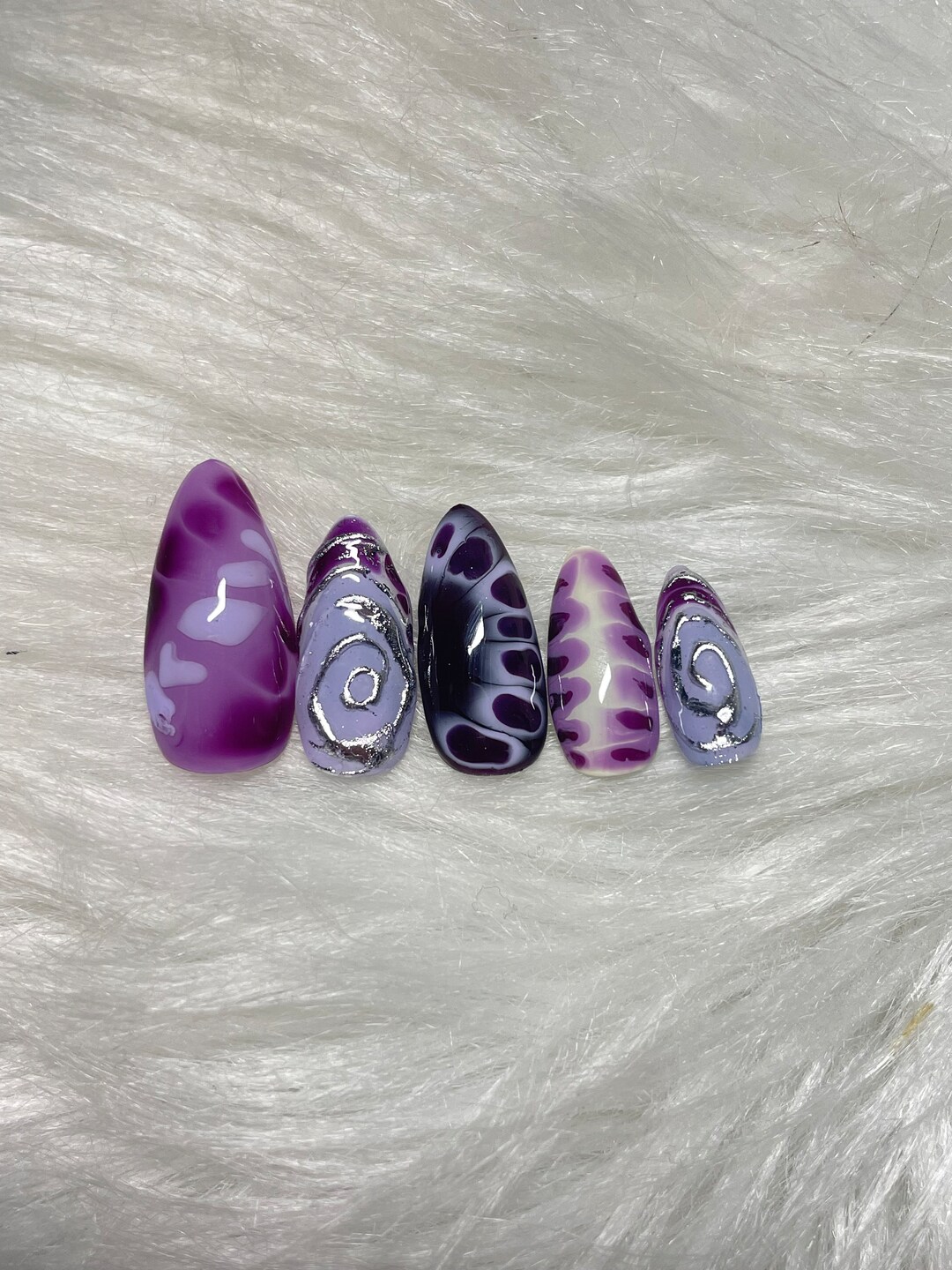 Purple Press on Set - Etsy