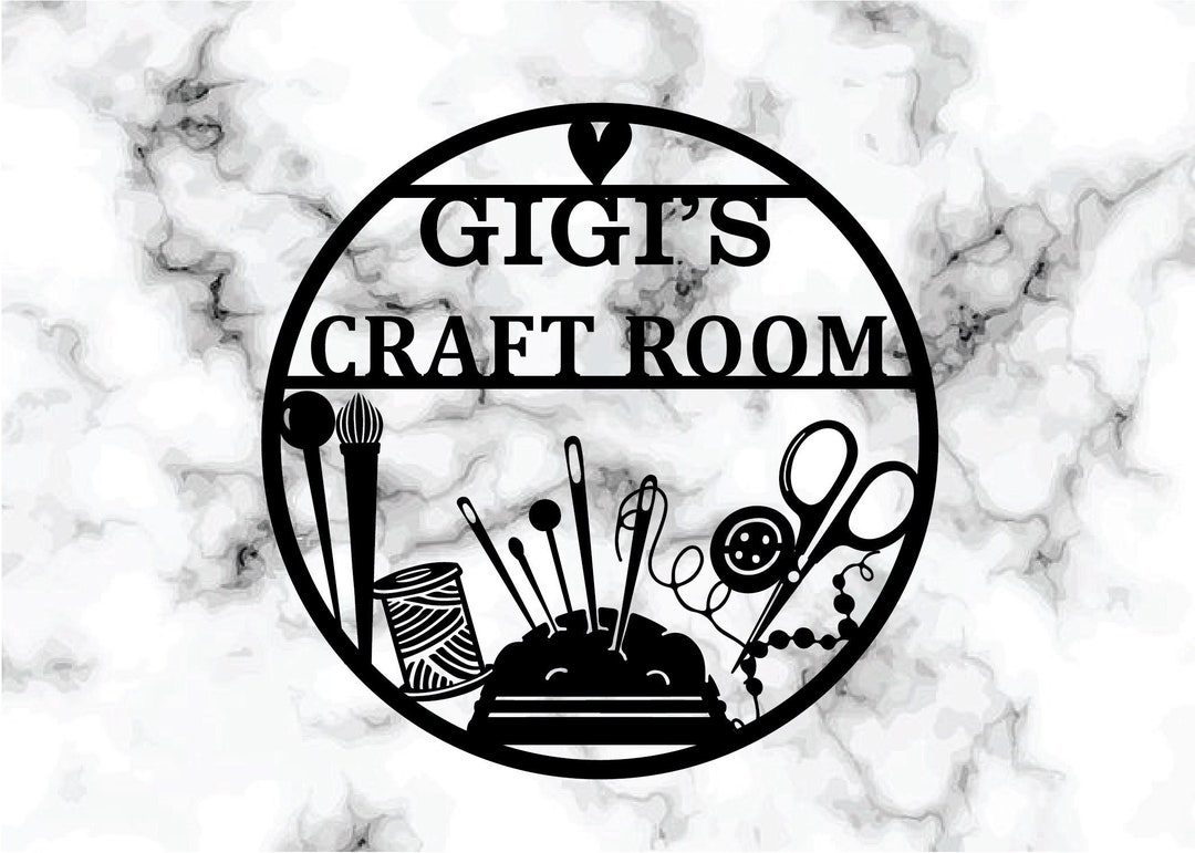 Kuttyarts Custom Craft Room Metal Sign: Personalized Creative Space ...