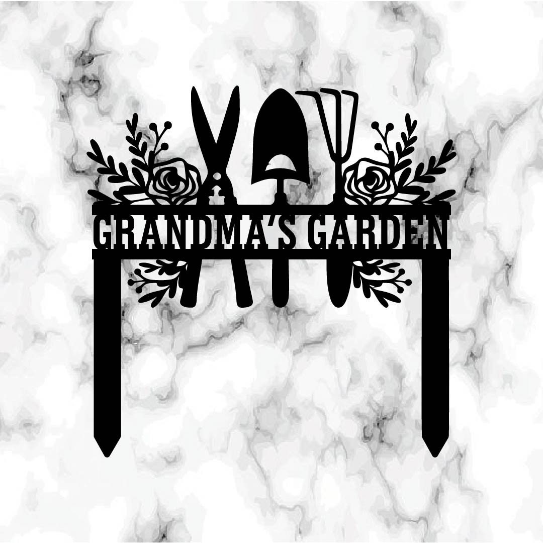 Kuttyarts Personalized Garden Stake Metal Sign | Garden Tool Sign ...