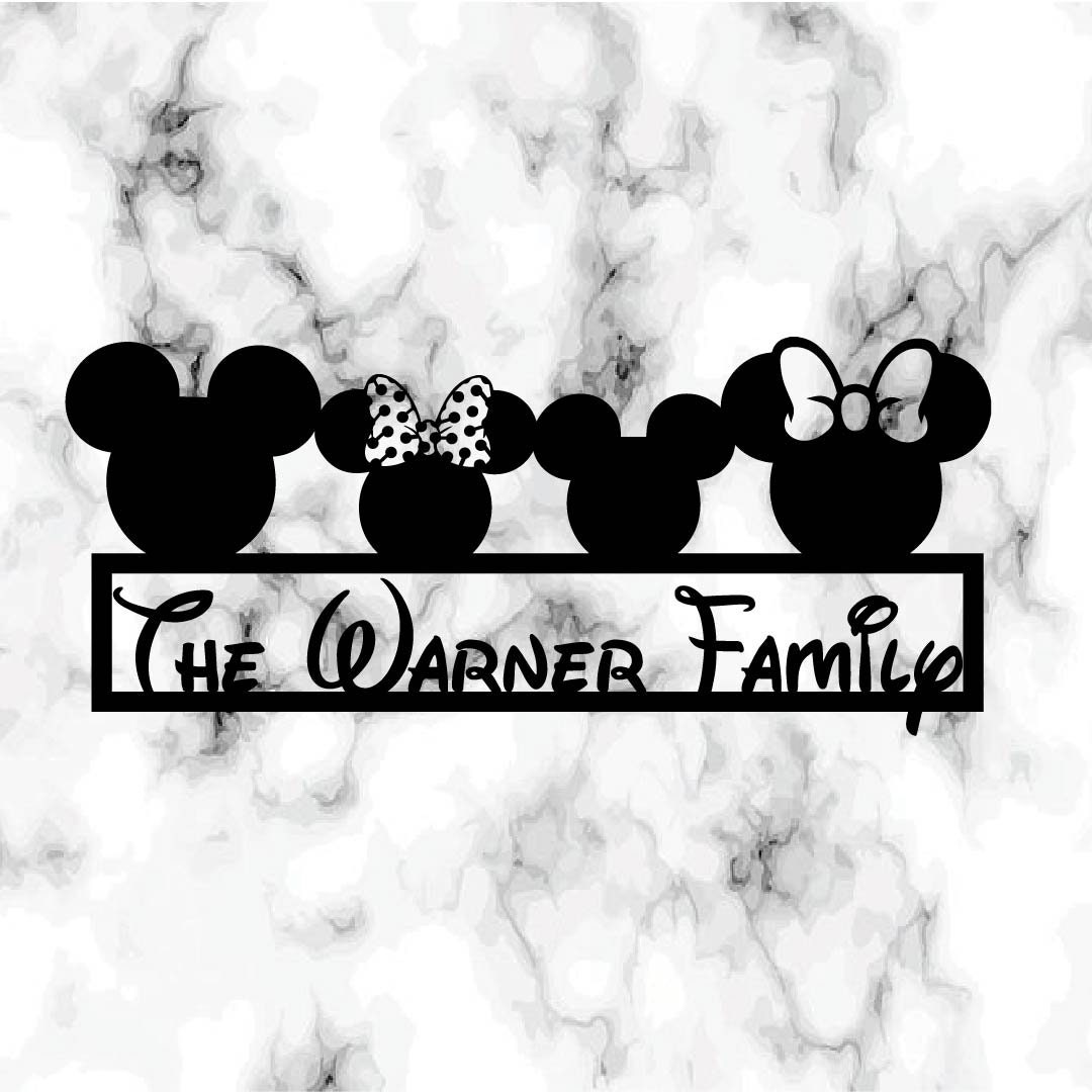 Custom Disney Family Name Metal Sign – Mickey Mouse Wall Decor ...