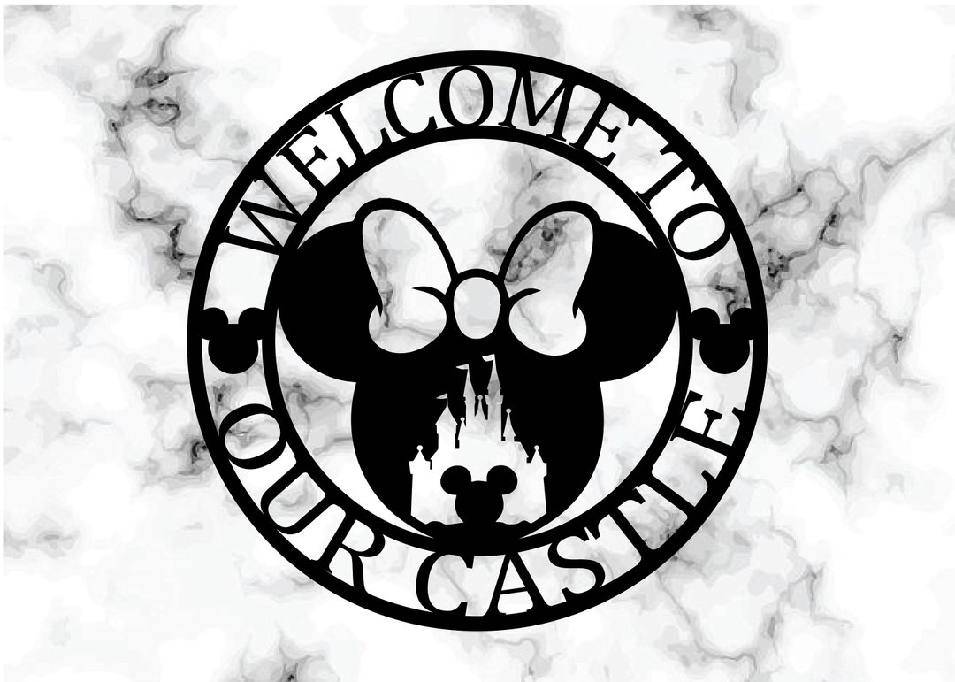 Personalized Disney Welcome Sign - Custom Metal Castle Decor, Micky ...
