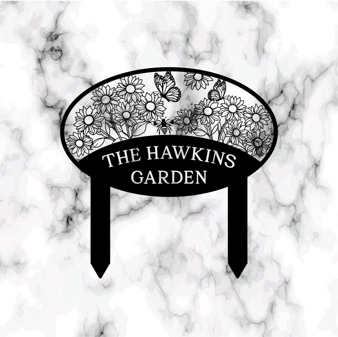 Kuttyarts Custom Metal Flower Sign With Stakes Garden Sign ...