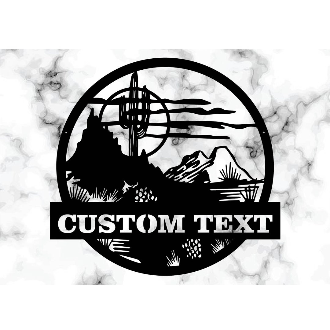 Kuttyarts Desert Monogram - Metal Desert Sign - Cactus Metal Sign ...