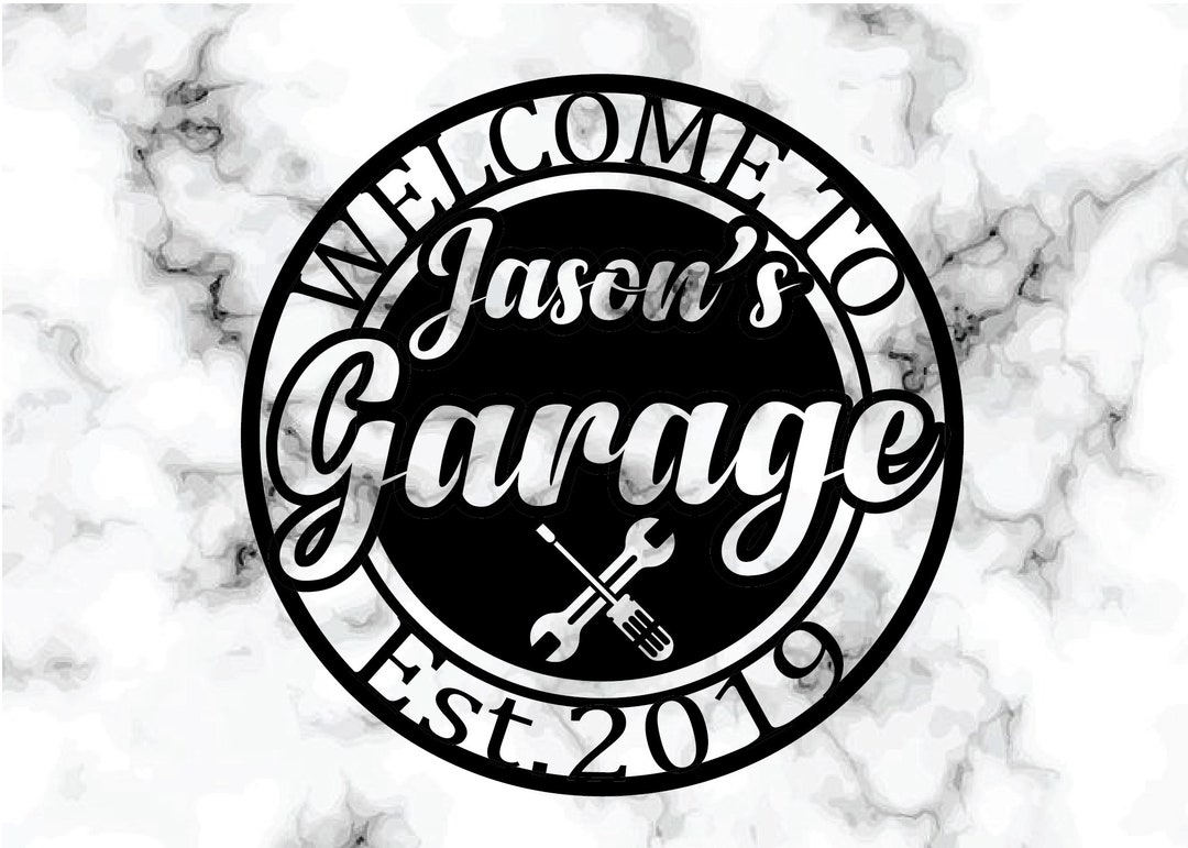 Custom Garage Metal Sign: Personalized Car Shop Wall Art, Gift for Dad ...