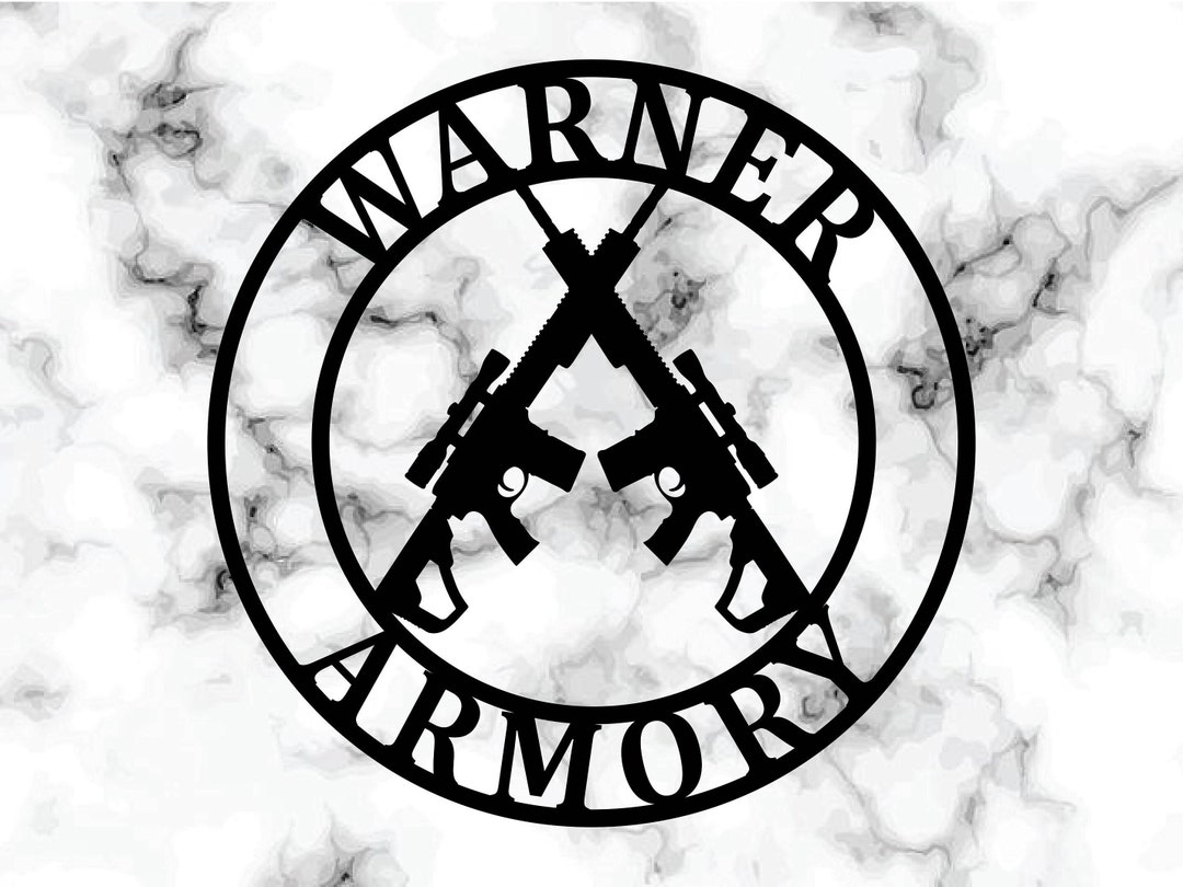 Kuttyarts Personalized Gun Metal Sign - Gun Owner Gift - Armory Decor ...