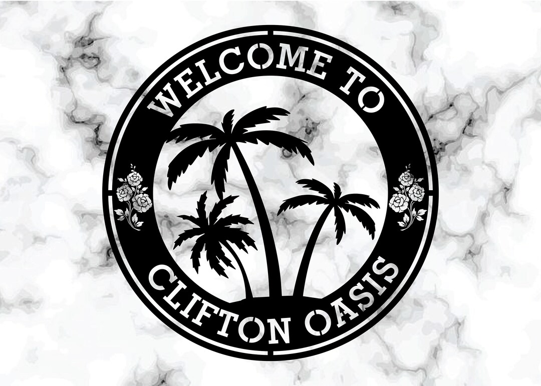 Kuttyarts Custom Oasis Metal Sign, Personalized Tropical Patio or Pool ...