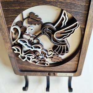 Home Key Holder Colibri Laser Cut Files, Vector File, Key Hanger DXF ...