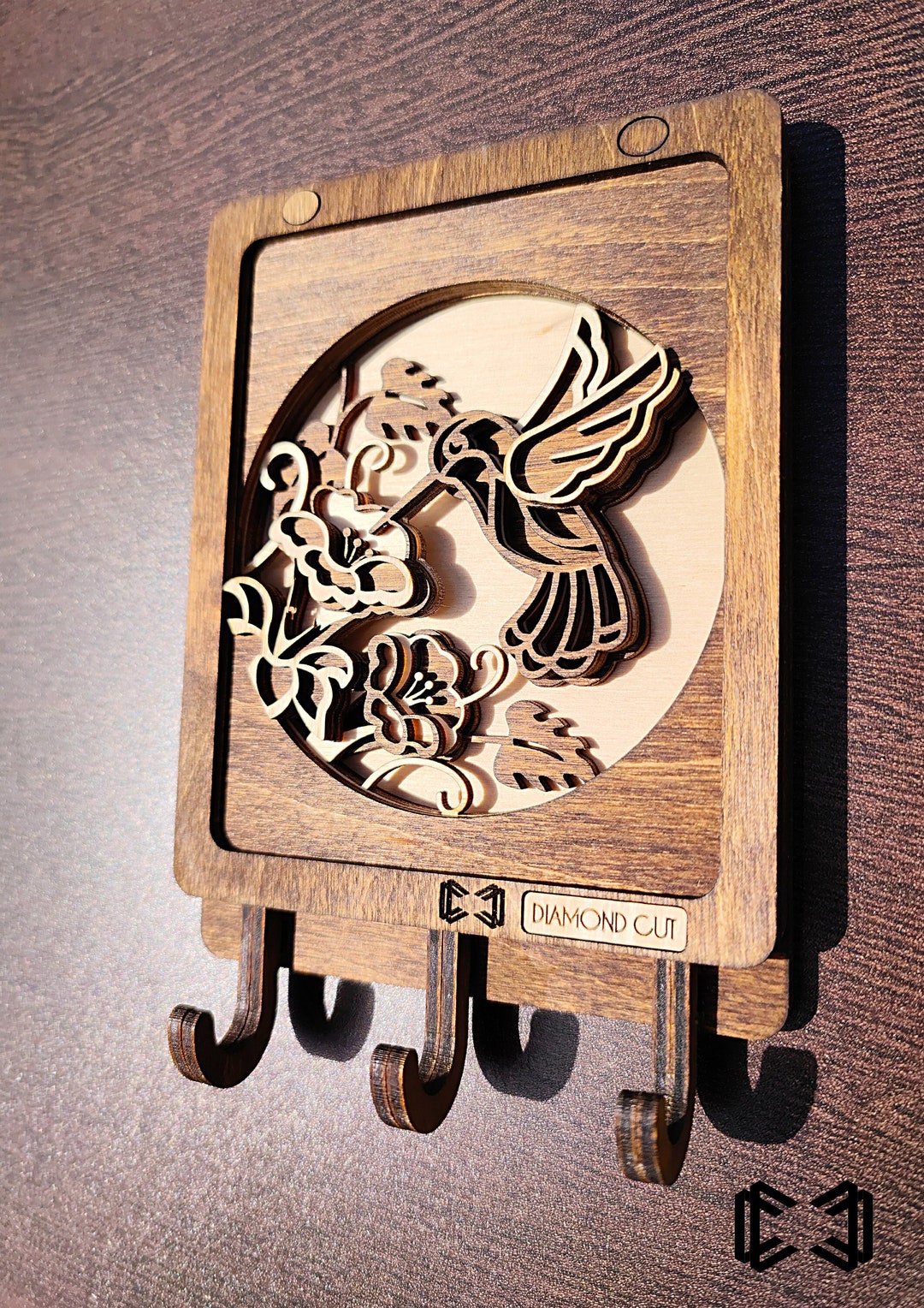 Home Key Holder Colibri Laser Cut Files, Vector File, Key Hanger DXF ...