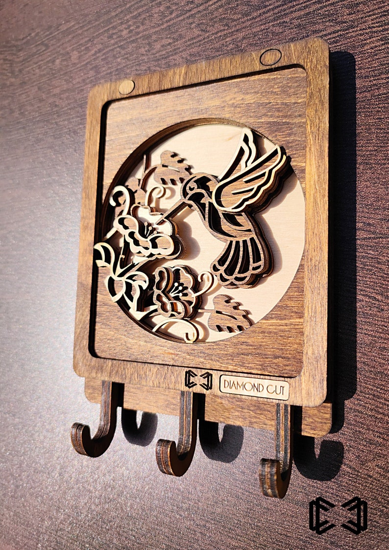 Home Key Holder Colibri Laser Cut Files Vector File Key - Etsy