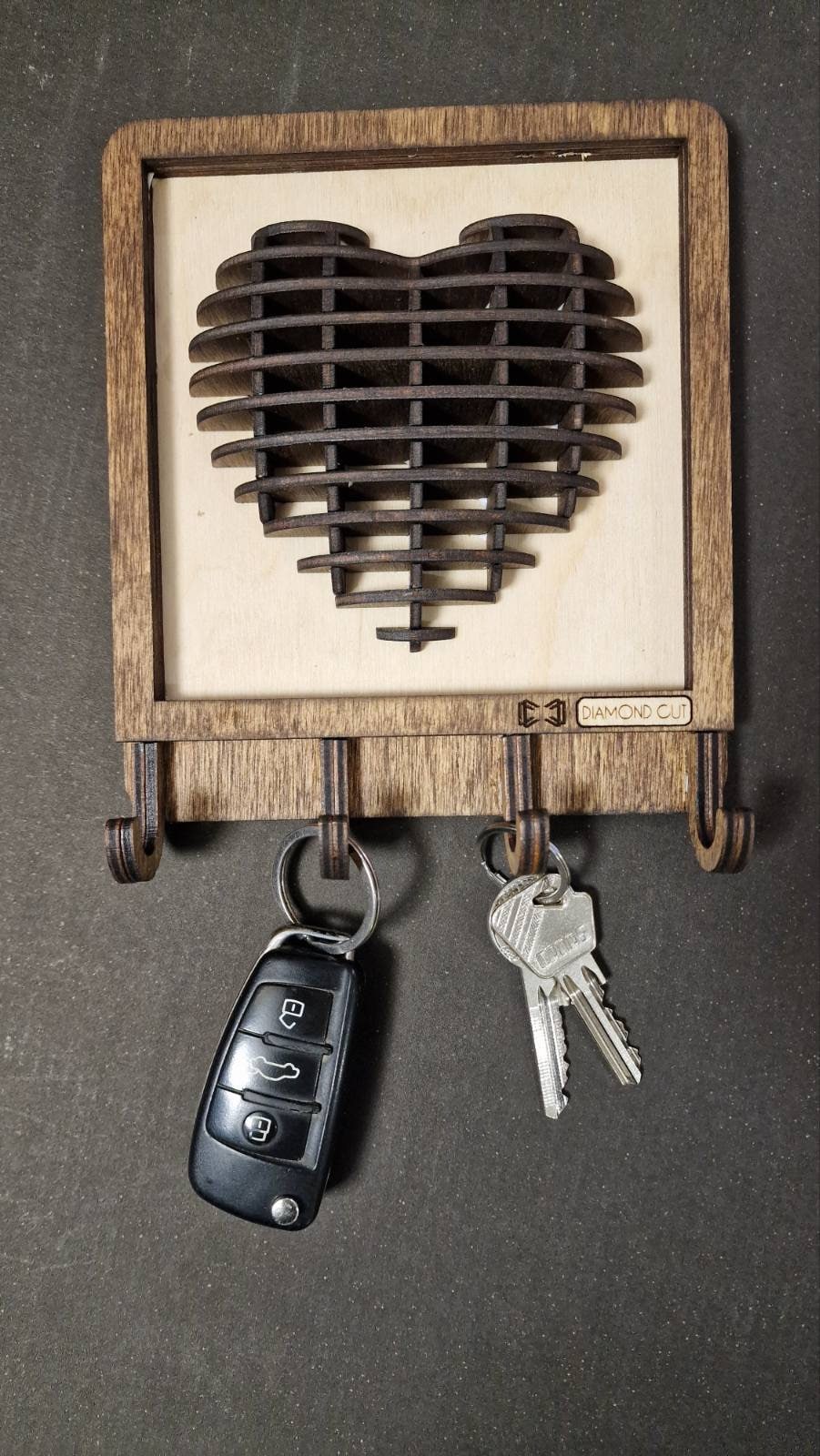 Home Key Holder 3D Heart Laser Cut Files Vector File Key - Etsy