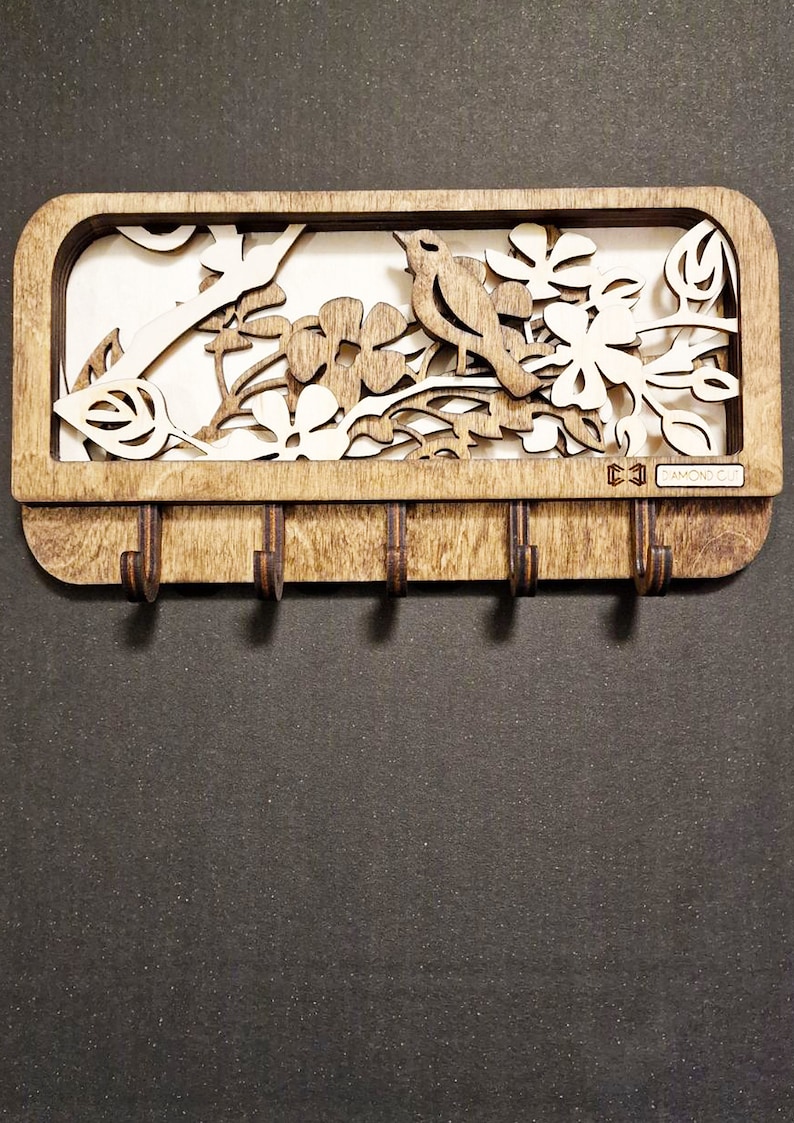 Home Key Holder Birdlaser Cut Files, Vector File, Key Hanger DXF, AI ...