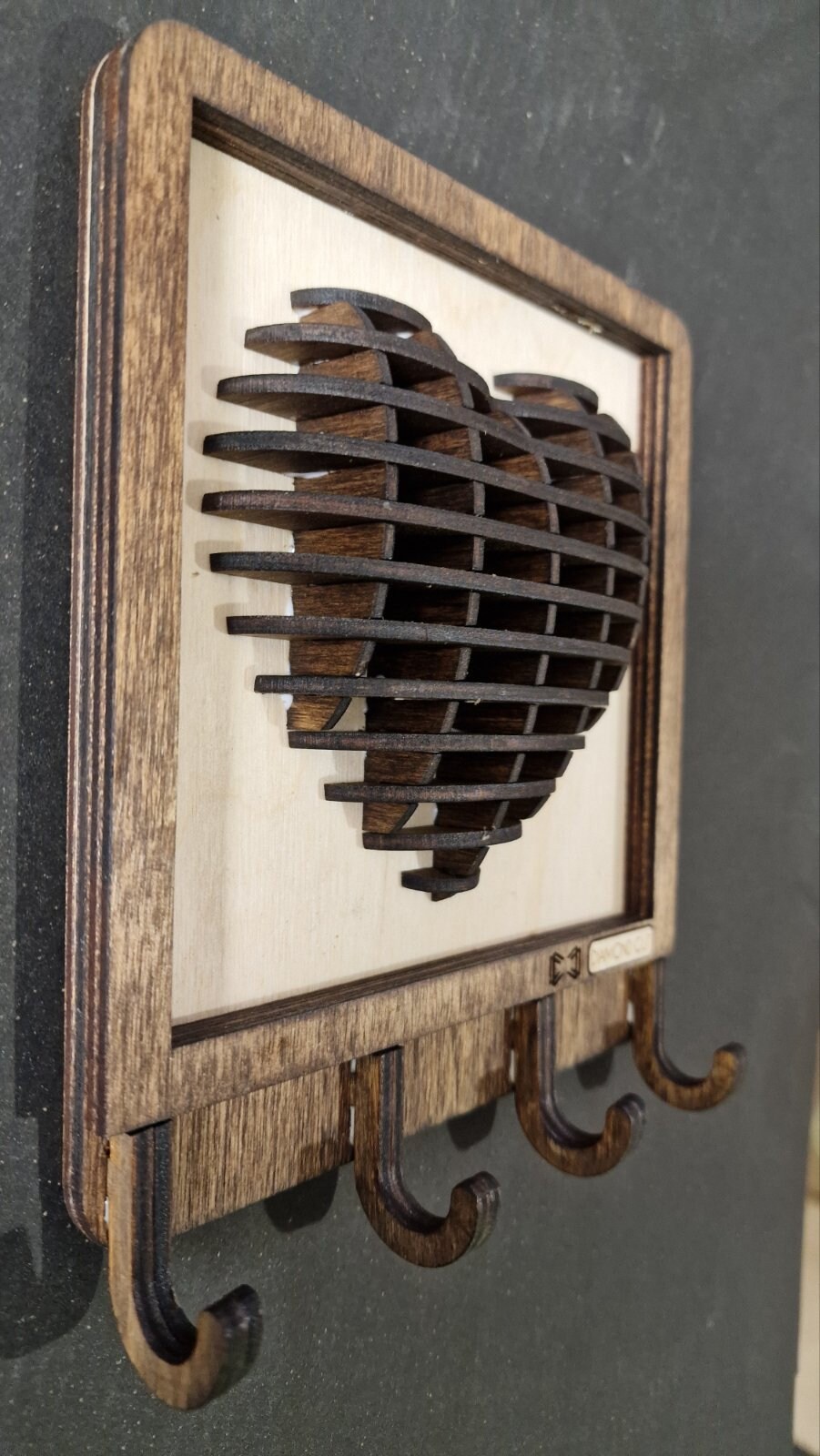 Home Key Holder 3D Heart Laser Cut Files Vector File Key - Etsy
