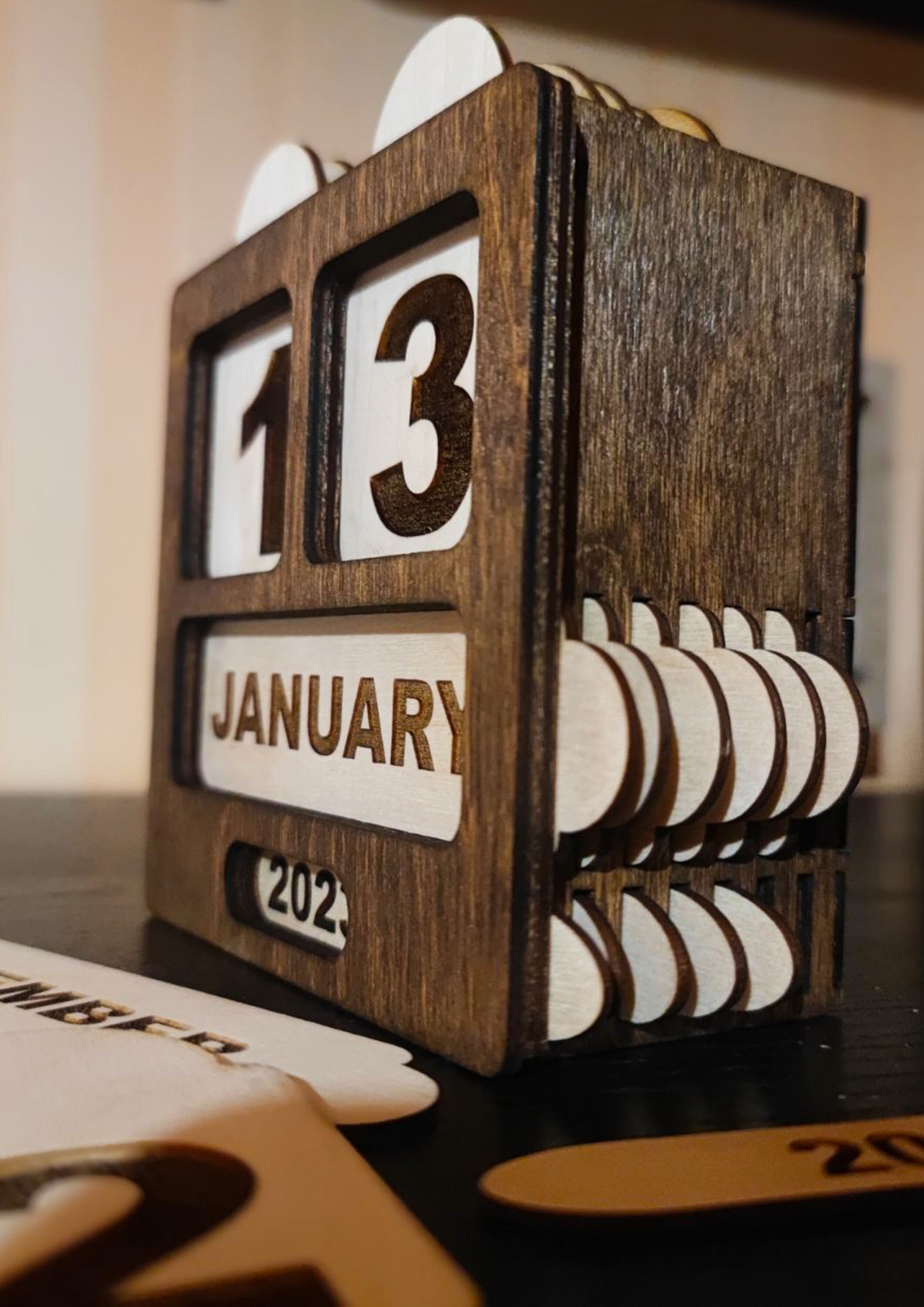 Calendario infinito / Calendario de madera I Calendario perpetuo para ...