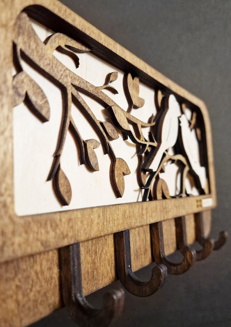 Home Key Holder Birds Laser Cut Files, Vector File, Key Hanger DXF, AI ...