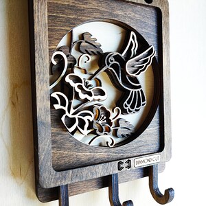 Home Key Holder Colibri Laser Cut Files, Vector File, Key Hanger DXF ...