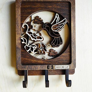 Home Key Holder Colibri Laser Cut Files, Vector File, Key Hanger DXF ...