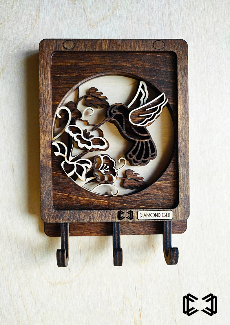 Home Key Holder Colibri Laser Cut Files Vector File Key - Etsy
