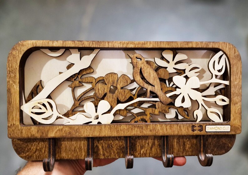 Home Key Holder Birdlaser Cut Files, Vector File, Key Hanger DXF, AI ...