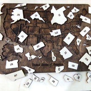 United States Map, United States Wooden Map Puzzle, Laser Cut Puzzle ...