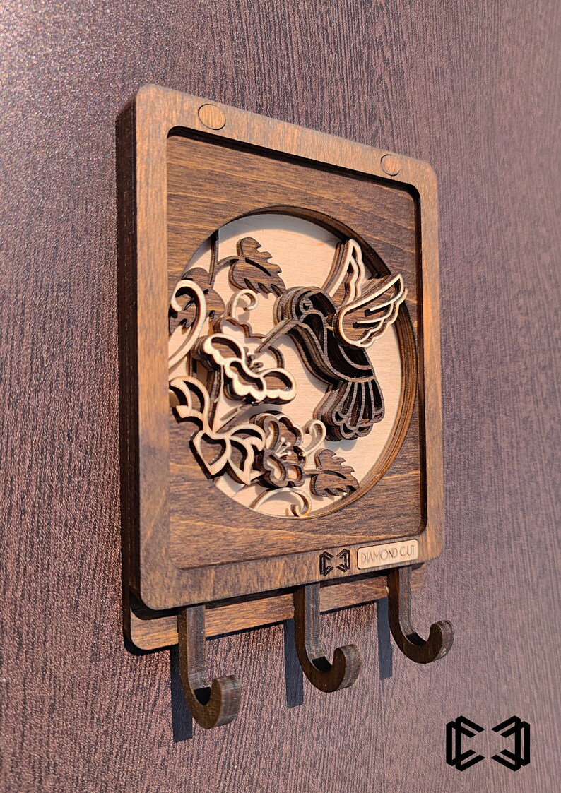 Home Key Holder Colibri Laser Cut Files Vector File Key - Etsy