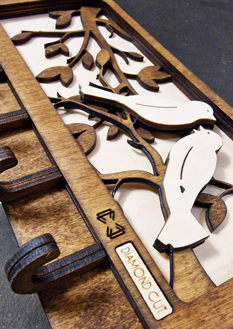 Home Key Holder Birds Laser Cut Files, Vector File, Key Hanger DXF, AI ...