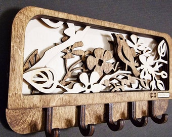 Home Key Holder Mountains Laser Cut Files, Vector File, Key Hanger DXF ...