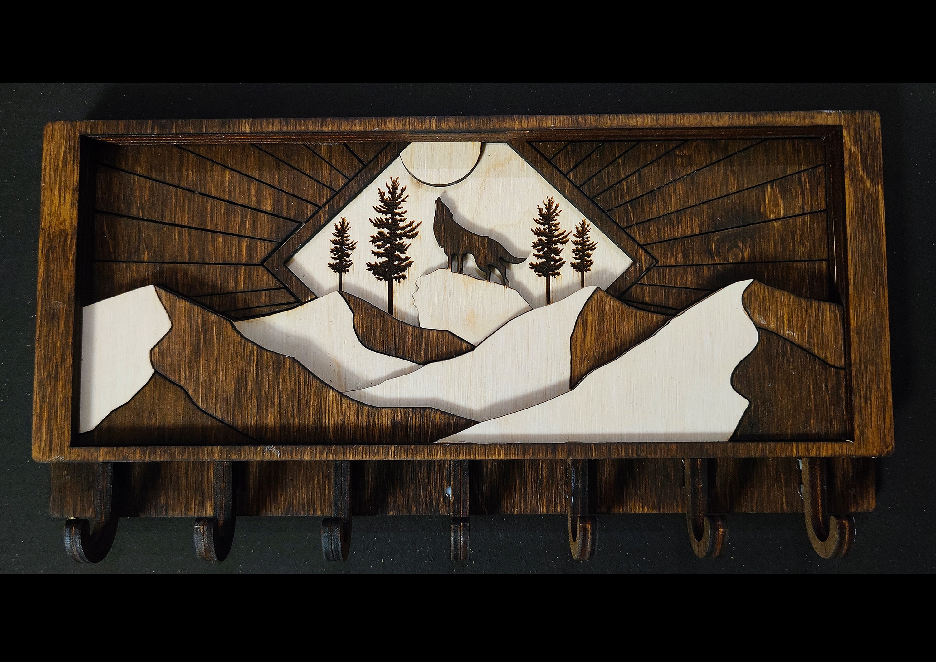 Home Key Holder Wolf Laser Cut Files, Vector File, Key Hanger | DXF, AI ...