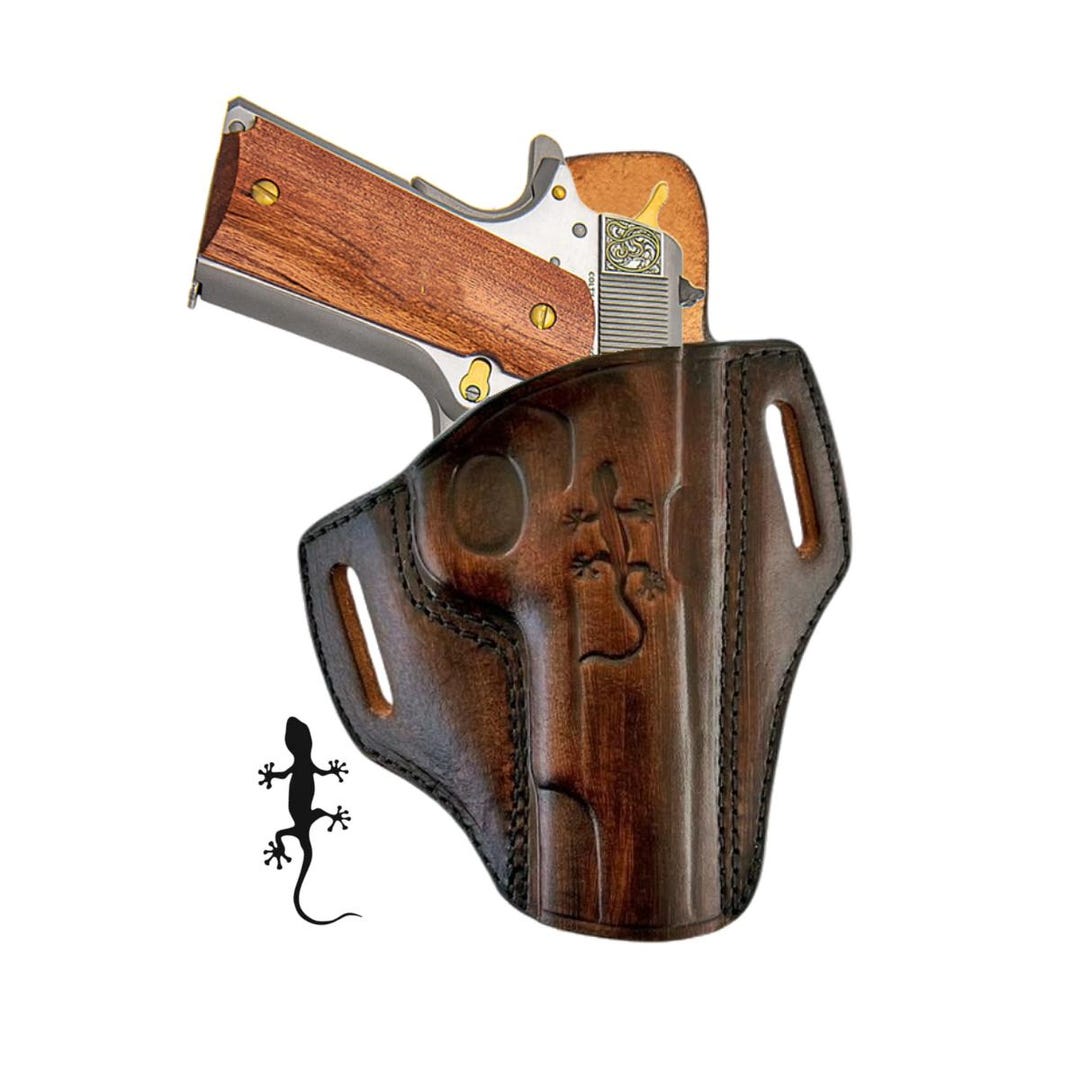 Custom Gun Leather Holster With Open Top Fits CZ 75, SP01, P01, P07 ...