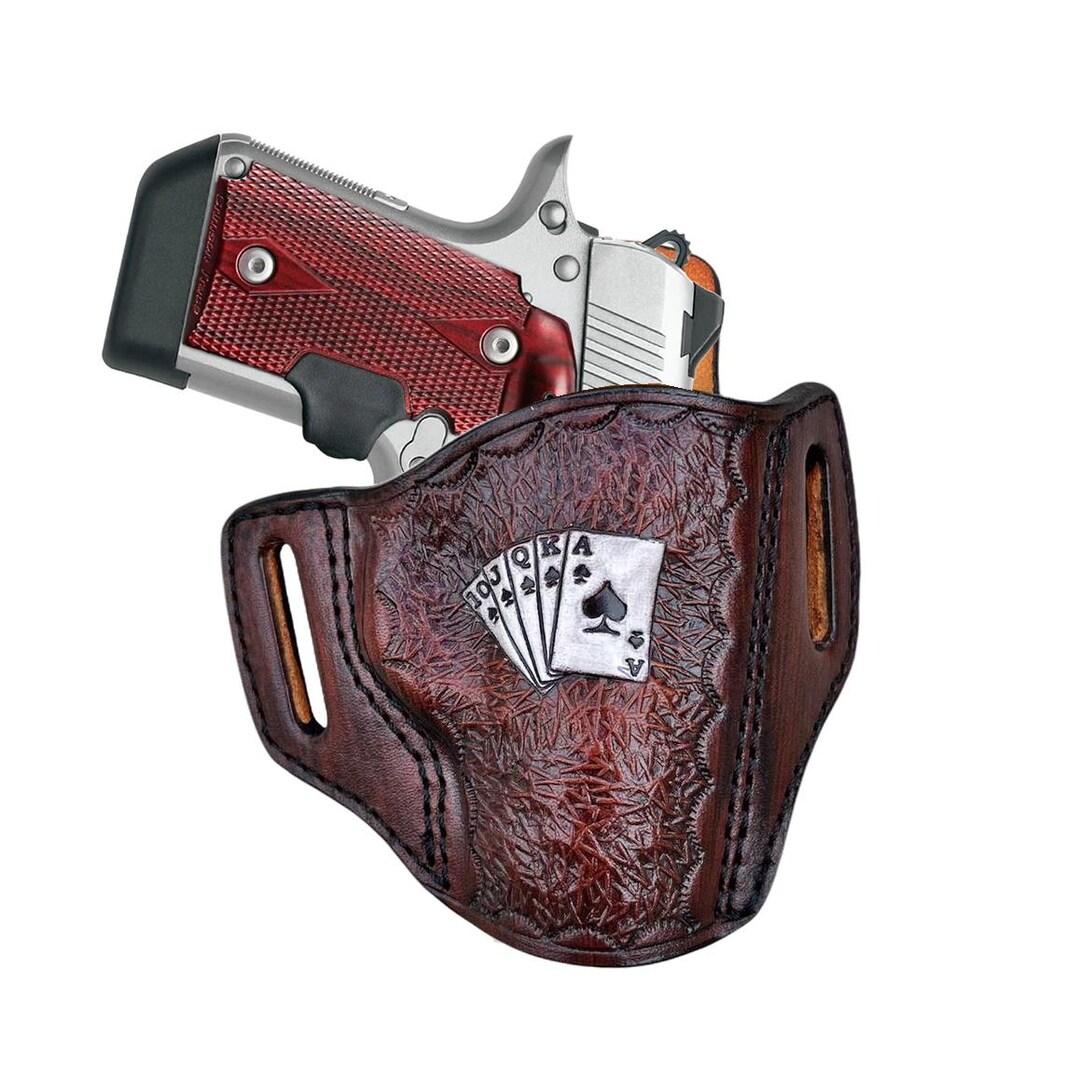 Custom Gun Leather Holster With Open Top Fits CZ 75, SP01, P01, P07 ...