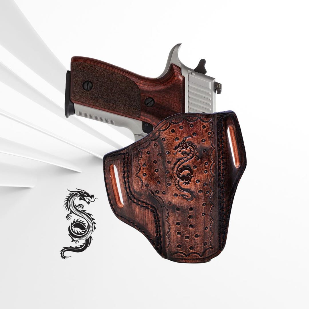 Custom Gun Leather Holster With Open Top Fits CZ 75, SP01, P01, P07 ...