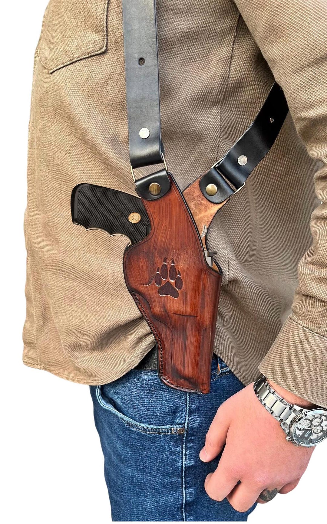 Custom Revolver Leather Shoulder Holster Fits Colt Python or Colt King ...