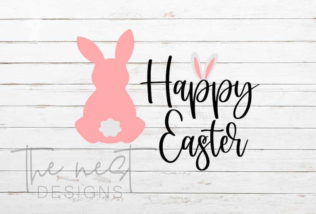 Happy Easter and Easter Bunny SVG Bundle for Cricut | Spring Wood Round ...