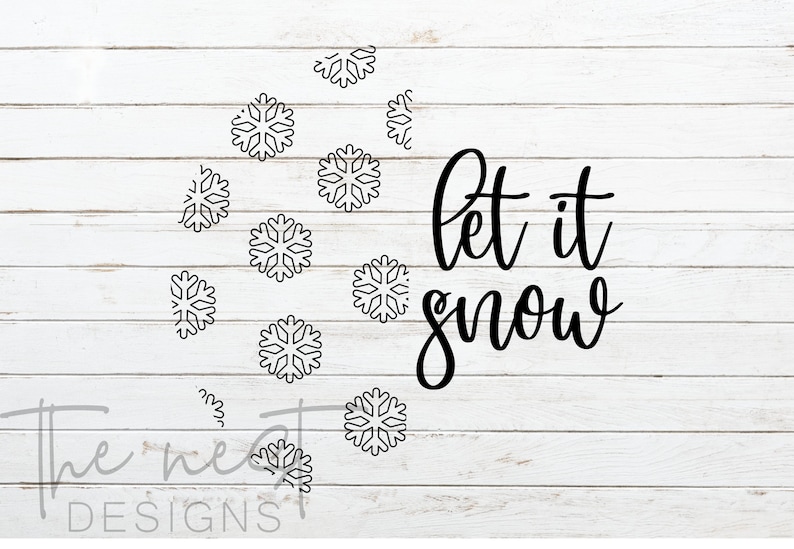 Let It Snow Snowflake SVG for Cricut | Holiday Door Hanger| Wood Round ...