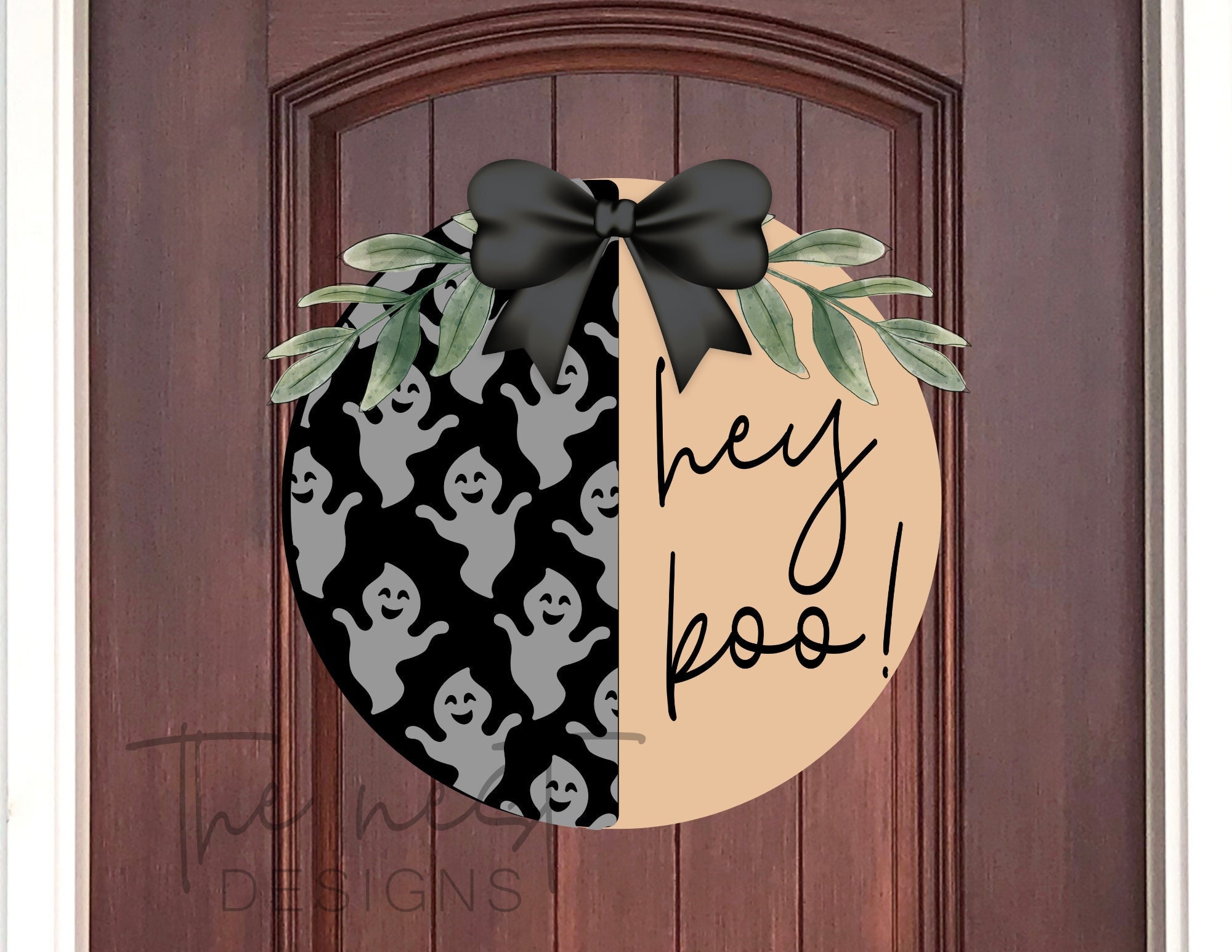 Hey Boo Halloween Door Hanger PNG & SVG for Cricut Funny - Etsy