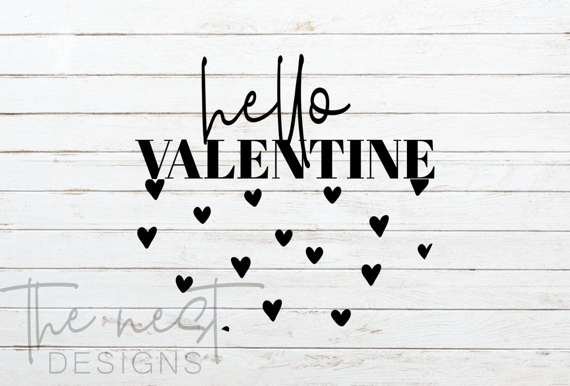 Hello Valentine Heart Door Hanger SVG for Cricut | Wood Round Cut File ...
