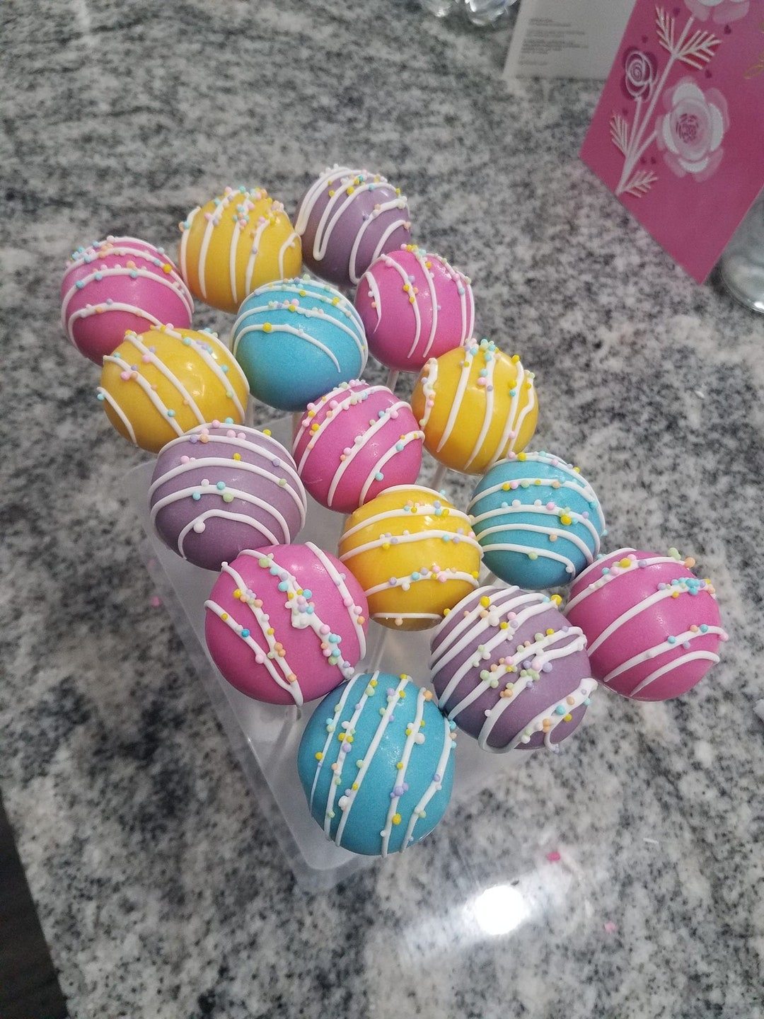 CUSTOM CAKE POPS Cake Pops Birthdays Baby Shower Gender - Etsy