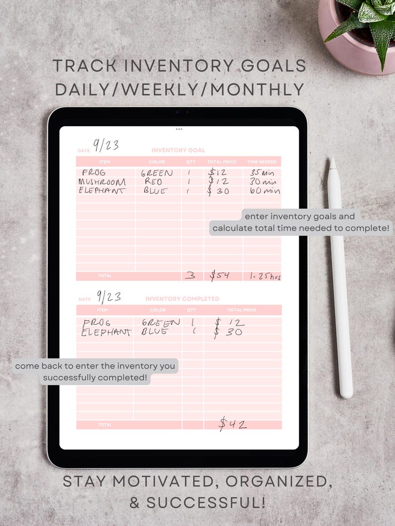 Crochet Inventory Planner Printable, Digital Daily Planner, Small ...