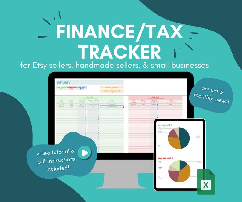 Finance/tax Tracking Template for Etsy Sellers & Small Businesses - Etsy
