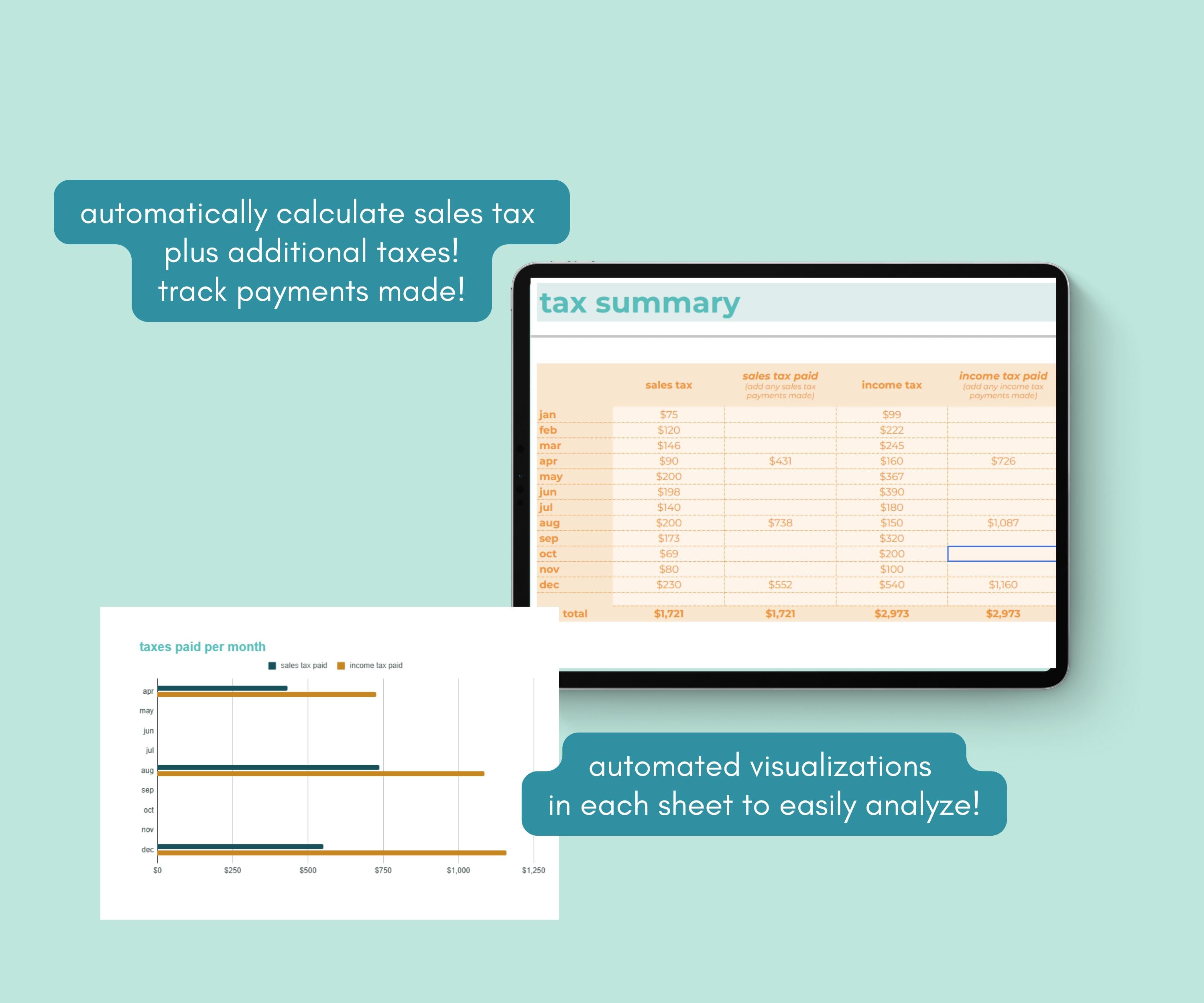 Finance/tax Tracking Template for Etsy Sellers & Small Businesses - Etsy