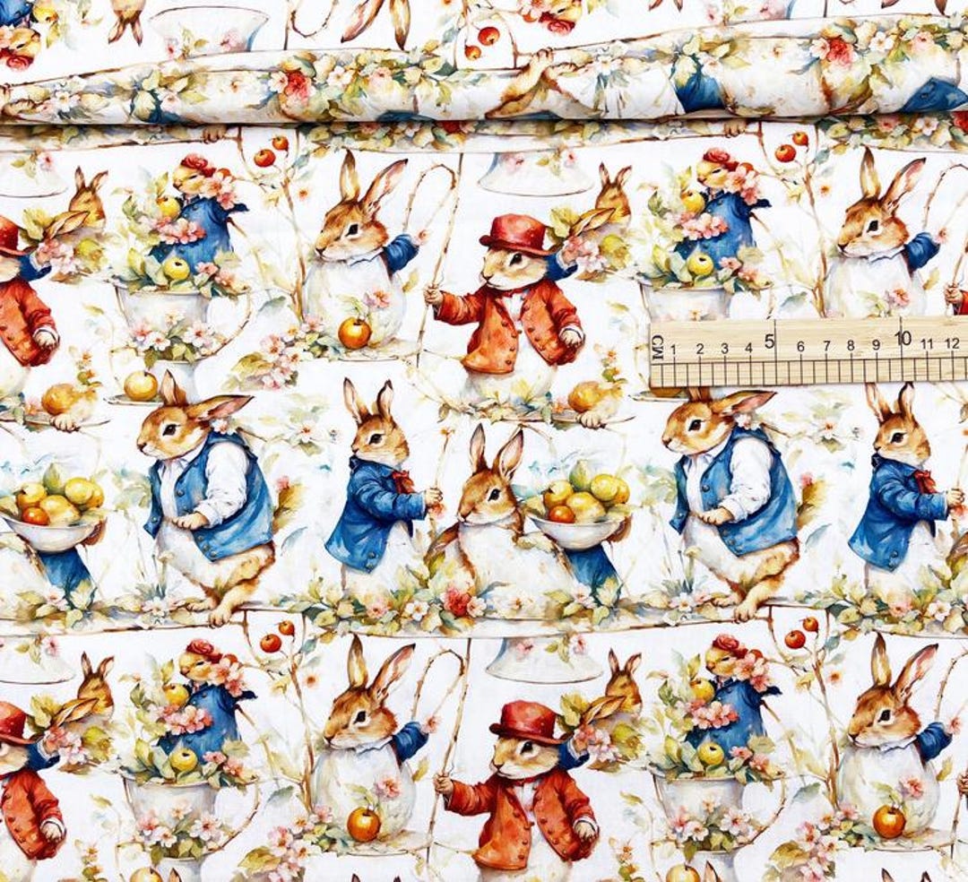 Peter Rabbit Fabric Beatrix Potter Fabric Cartoon Rabbit Fabric Cotton ...