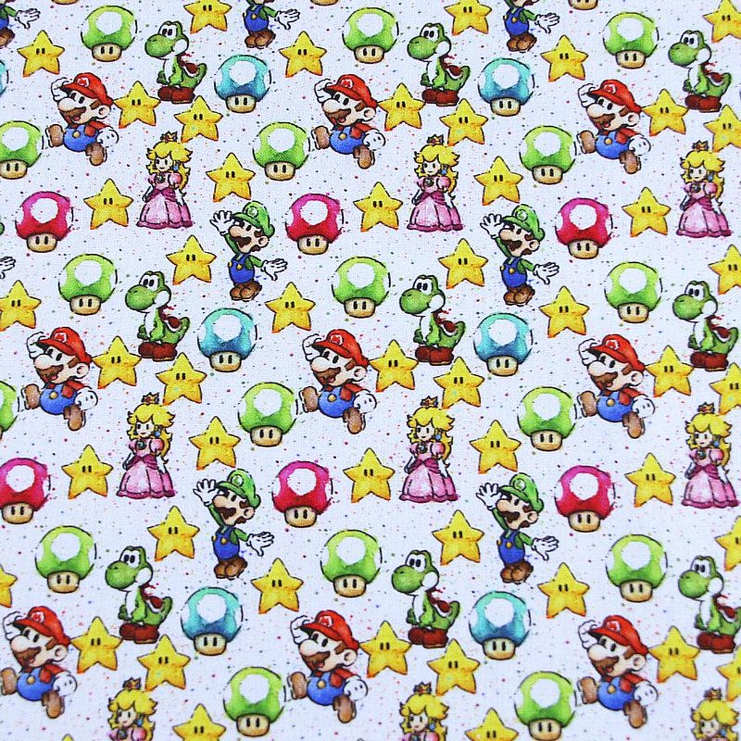 Super Mario and Friends Fabric Mario Luigi Fabric Cartoon Mario Fabric ...