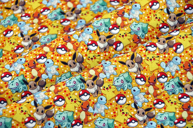 Pokemon Pikachu Fabric Pocket Monster Fabric Cartoon Fabric Cotton ...