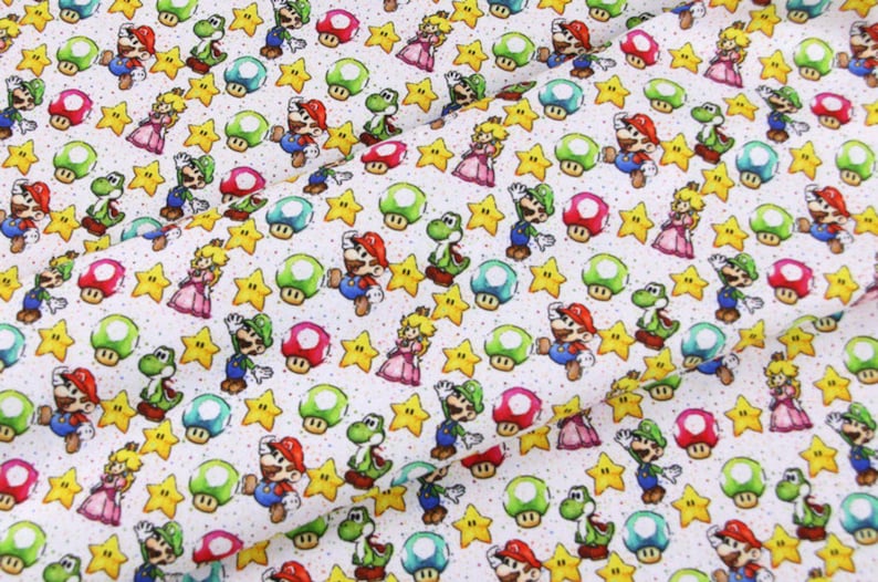 Super Mario and Friends Fabric Mario Luigi Fabric Cartoon Mario Fabric ...