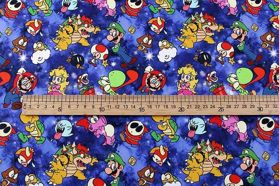 Super Mario and Friends Fabric Mario Luigi Fabric Cartoon - Etsy