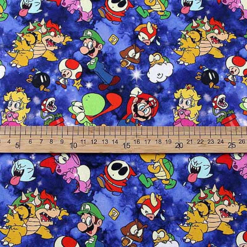 Super Mario Fabric by the Yard - Etsy