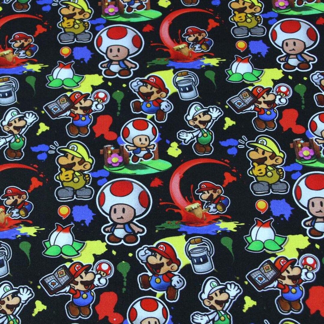 Super Mario and Friends Fabric Mario Luigi Fabric Cartoon Mario Fabric ...